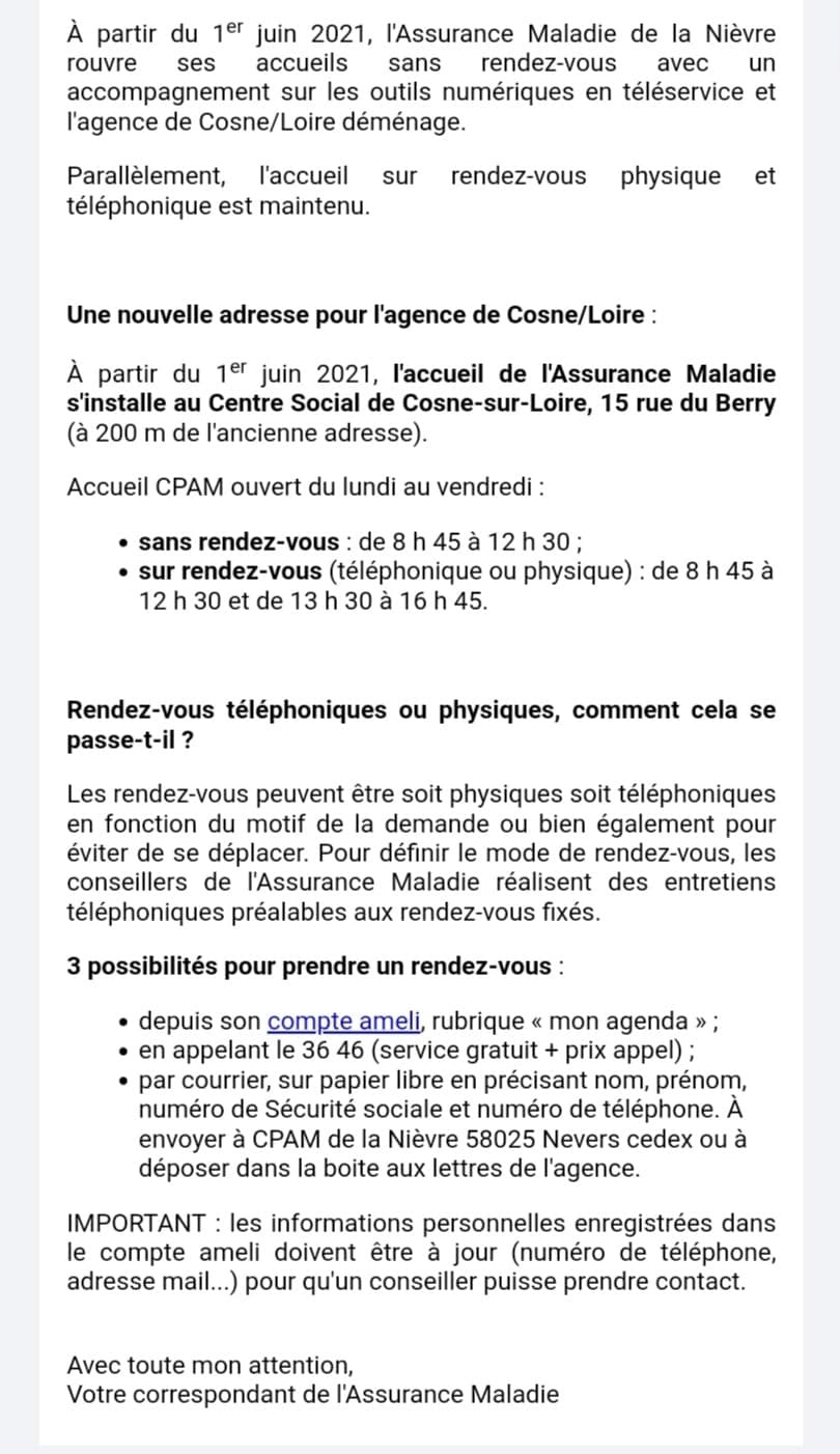 CPAM AGENCE DE COSNE - Commune de Annay